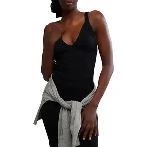 Free People Daydream Rib Racerback Tank - Black