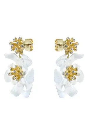 Ted Baker London Furled Flower Enamel Drop Earrings