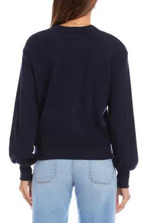 Karen Kane Rib Trim Sweatshirt - Navy