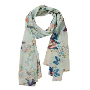 TEN THOUSAND VILLAGES Komal Butterfly Chiffon Scarf - Multi Color