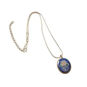 TEN THOUSAND VILLAGES Lotus Mosaic Pendant Necklace - Multi Color