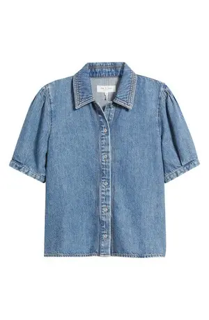 Rag & Bone Featherweight Taylor Short Sleeve Denim Shirt