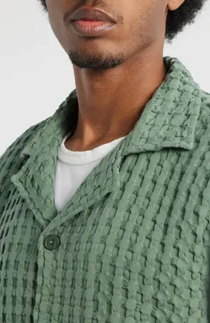 Oas Waffle Camp Shirt - Green