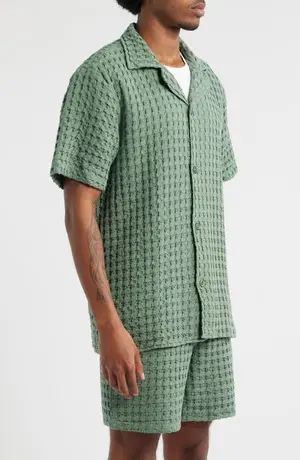 Oas Waffle Camp Shirt - Green