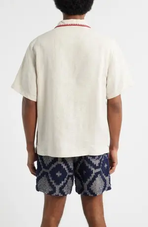 Oas Bronc Girona Short Sleeve Linen Button-up Shirt