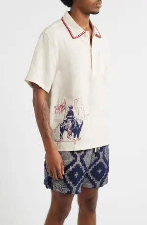 Oas Bronc Girona Short Sleeve Linen Button-up Shirt