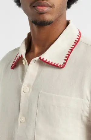 Oas Bronc Girona Short Sleeve Linen Button-up Shirt