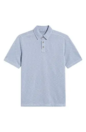 Johnston & Murphy Vintage Slub Polo - Dusty Blue