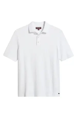 Johnston & Murphy Tilson Textured Polo - White
