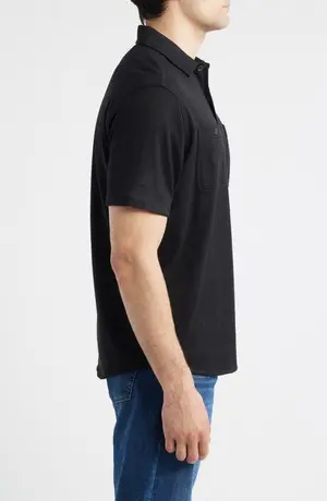 Johnston & Murphy Riley Knit Short Sleeve Button-up Shirt - Black