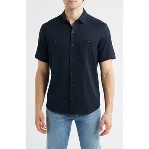 Johnston & Murphy Riley Knit Short Sleeve Button-up Shirt