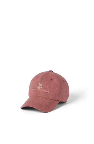 Brunello Cucinelli Baseball Cap With Embroidery - Coral