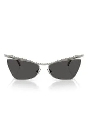 JIMMY CHOO 56mm Cat Eye Sunglasses - Gunmetal/dark Grey