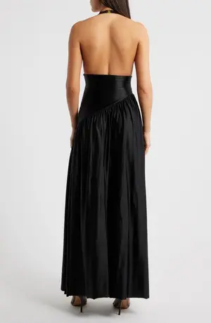 DELFI COLLECTIVE Rae Halter Gown - Black