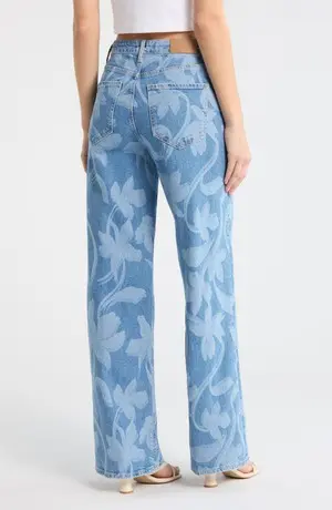 Rails Getty High-waist Wide-leg Jeans - Floral Laser