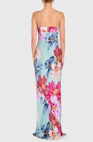 Amanda Uprichard Ira Floral Gown - Blue Multi