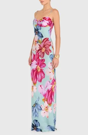 Amanda Uprichard Ira Floral Gown - Blue Multi