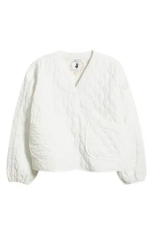 SAVE THE DUCK Fara Water Resistant Quilted Jacket - Off White