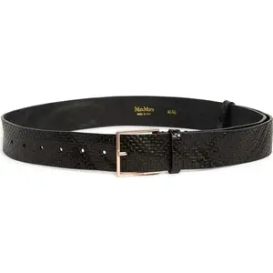 Max Mara Braided Leather Belt - Black