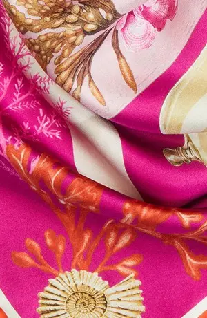 Max Mara Cabinets Of Curiosities Print Silk Twill Square Scarf - Fuchsia