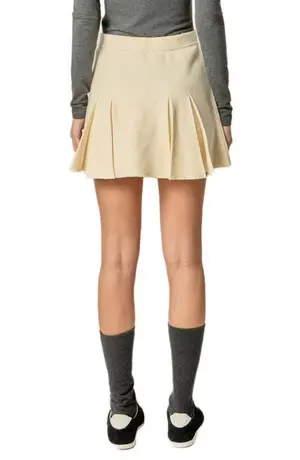 English Factory Pleated Knit Miniskirt