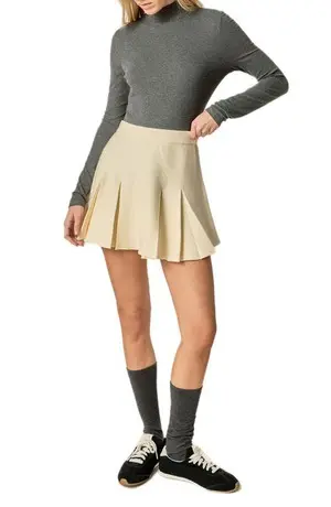 English Factory Pleated Knit Miniskirt
