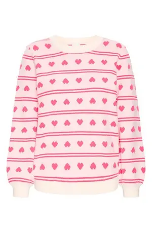 ICHI Ihbrielle Jacquard Heart Sweater