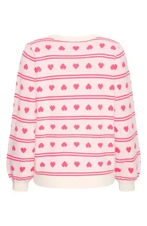 ICHI Ihbrielle Jacquard Heart Sweater