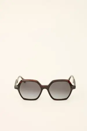 Ba&sh Lizbet Octagon Frame Sunglasses - Red