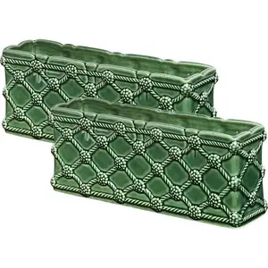 JULISKA Set Of 2 Berry & Thread Petite Rectangular Parterre - Basil