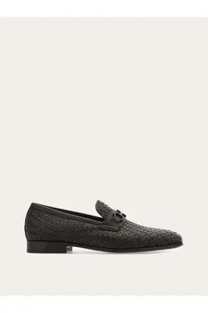 FERRAGAMO Moccasin With Braid Gancini Ornament - Natural