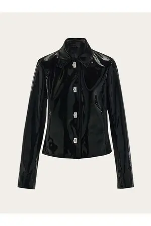 FERRAGAMO Boxy Nappa Jacket - Black