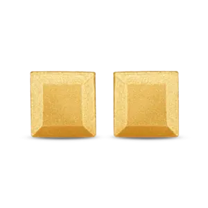 7879 Square Bullion Stud Earrings - Gold 9k