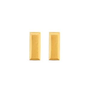 7879 Mini Bullion Bar Stud Earrings - Gold 9k