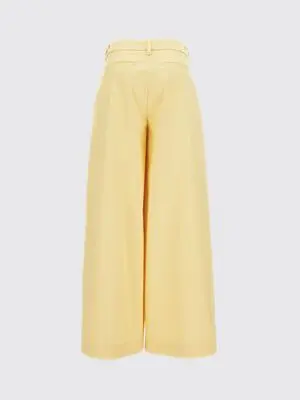 THELATEST Wide Leg Stretch Cotton Trousers - Yellow