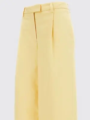 THELATEST Wide Leg Stretch Cotton Trousers - Yellow