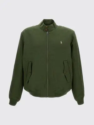 Polo Ralph Lauren Linen Bomber Jacket With Logo - Green