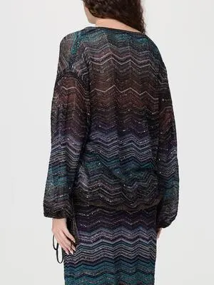 Missoni Zig Zag Lurex Viscose Knit Top - Blue
