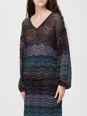 Missoni Zig Zag Lurex Viscose Knit Top - Blue