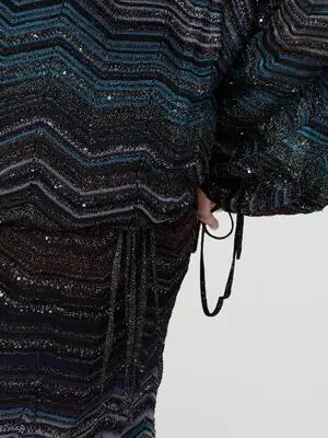 Missoni Zig Zag Lurex Viscose Knit Top - Blue
