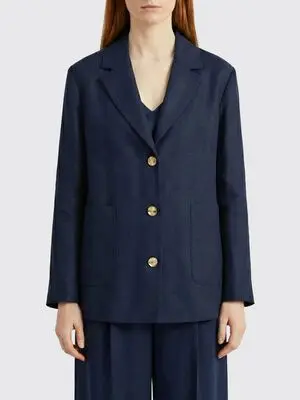 Max Mara Single-breasted Linen Blazer - Blue