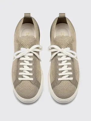 DOUCAL'S Technical Crochet Fabric And Leather Low Top Sneakers - Dove Grey