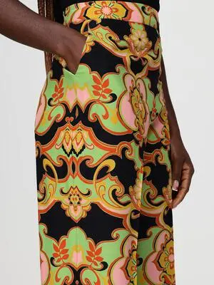Etro Palazzo Trousers In Jersey With Ethnic Print - Multicolor