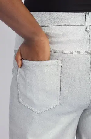 Lyssé Metallic Coated Wide Leg Jeans
