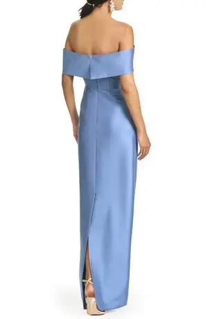 Sachin & Babi Michelle Off-the-shoulder Mikado Gown - Twilight