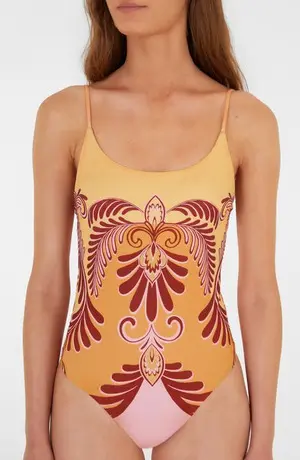 Farm Rio Arabesc One-piece Swimsuit - Soft Yellow