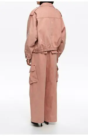 Bimba Y Lola Straight Cargo Denim Trousers