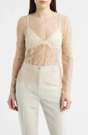 Kobi Halperin Fallon Sheer Lace Top - Antique