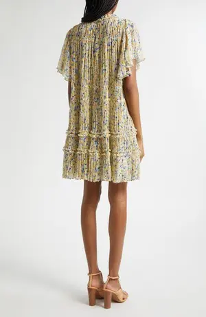 Ulla Johnson Ryla Floral Silk Shift Dress - Daffodil