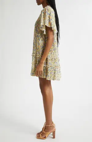 Ulla Johnson Ryla Floral Silk Shift Dress - Daffodil